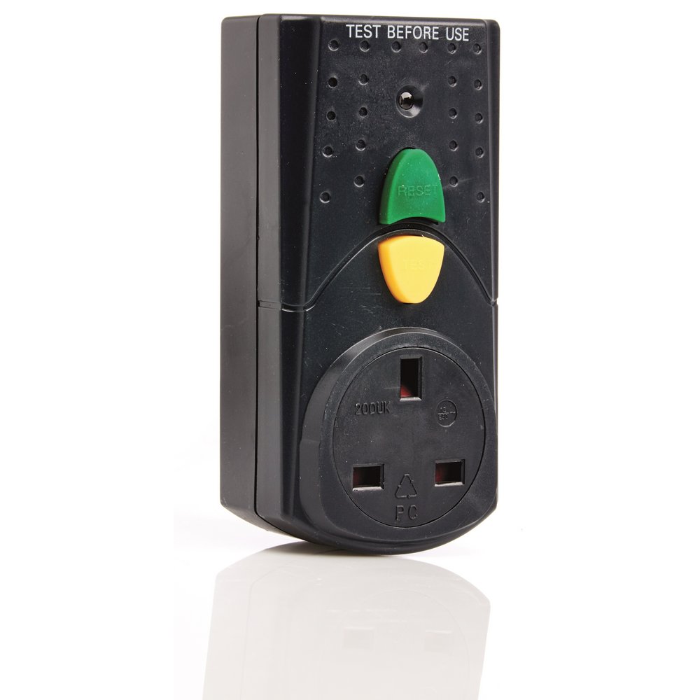 13 Amp 30mA RCD Safety Adaptor Black