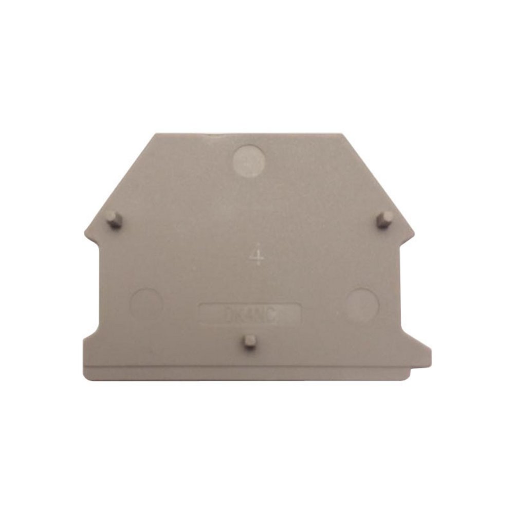 Feed Through DIN Rail Terminal End Cover, 6mm, Grey