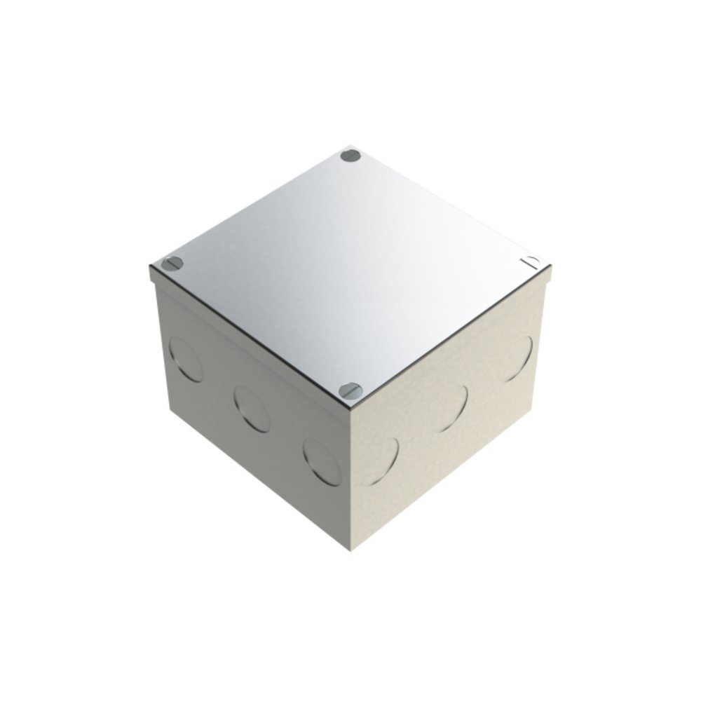 Adaptable Box with Knockout, 75mm x 100mm x 100mm, Galvanised Sheet Steel