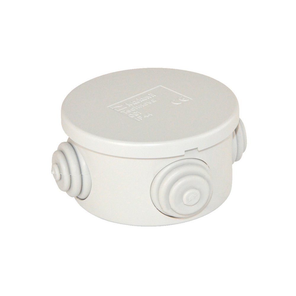 Adaptable Round Box IP44 65 x 40mm (DIA x D) c/w Stepped Glands