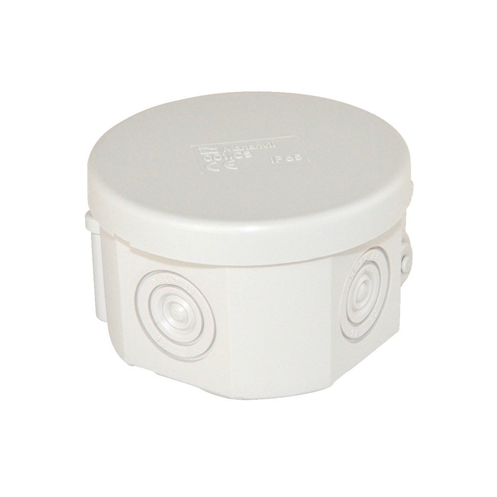 Adaptable Round Box IP65 65 x 40mm (DIA x D) c/w Membrane Glands