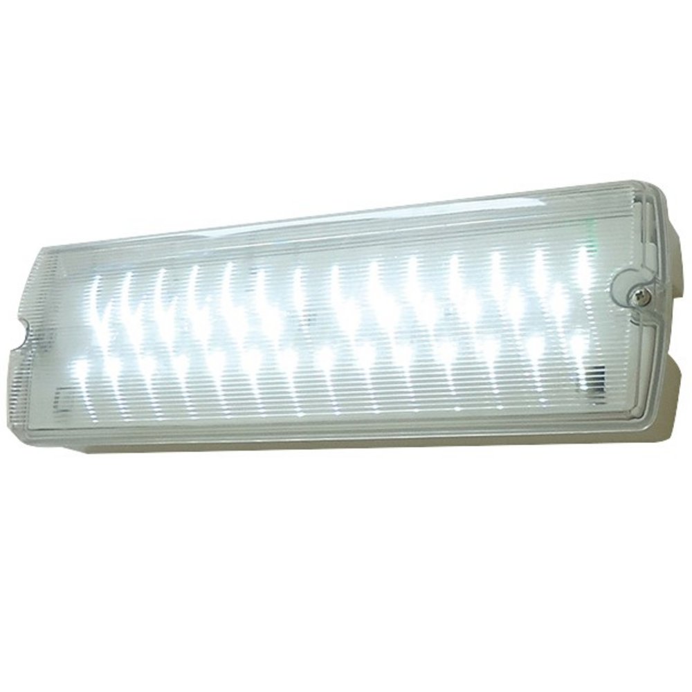 7W LED Maintained Emergency Bulkhead with Legend Set, 6000K, 235lm ...