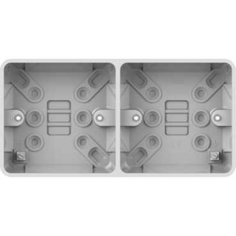 Lisse 2 Gang 25mm Dual Surface Pattress Box - White