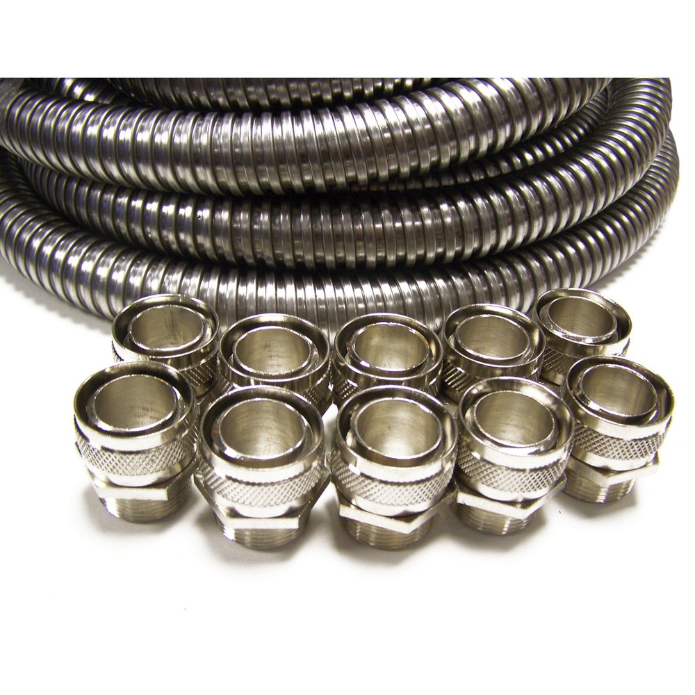 IP40 25mm x 10m Galvanised Steel Conduit Contractor Pack c/w 10 x Fixed ...