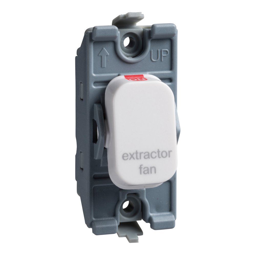 Lisse 20A Double Pole Grid Switch marked Extractor Fan - White
