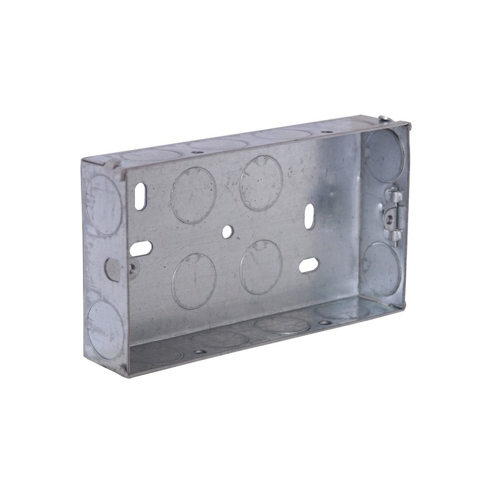 25mm 2 Gang Flush Metal Switch & Socket Box