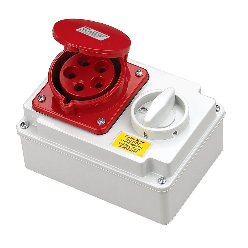 IP44 Horizontal Interlocked Switch Socket 32A 3P+N+E 415V