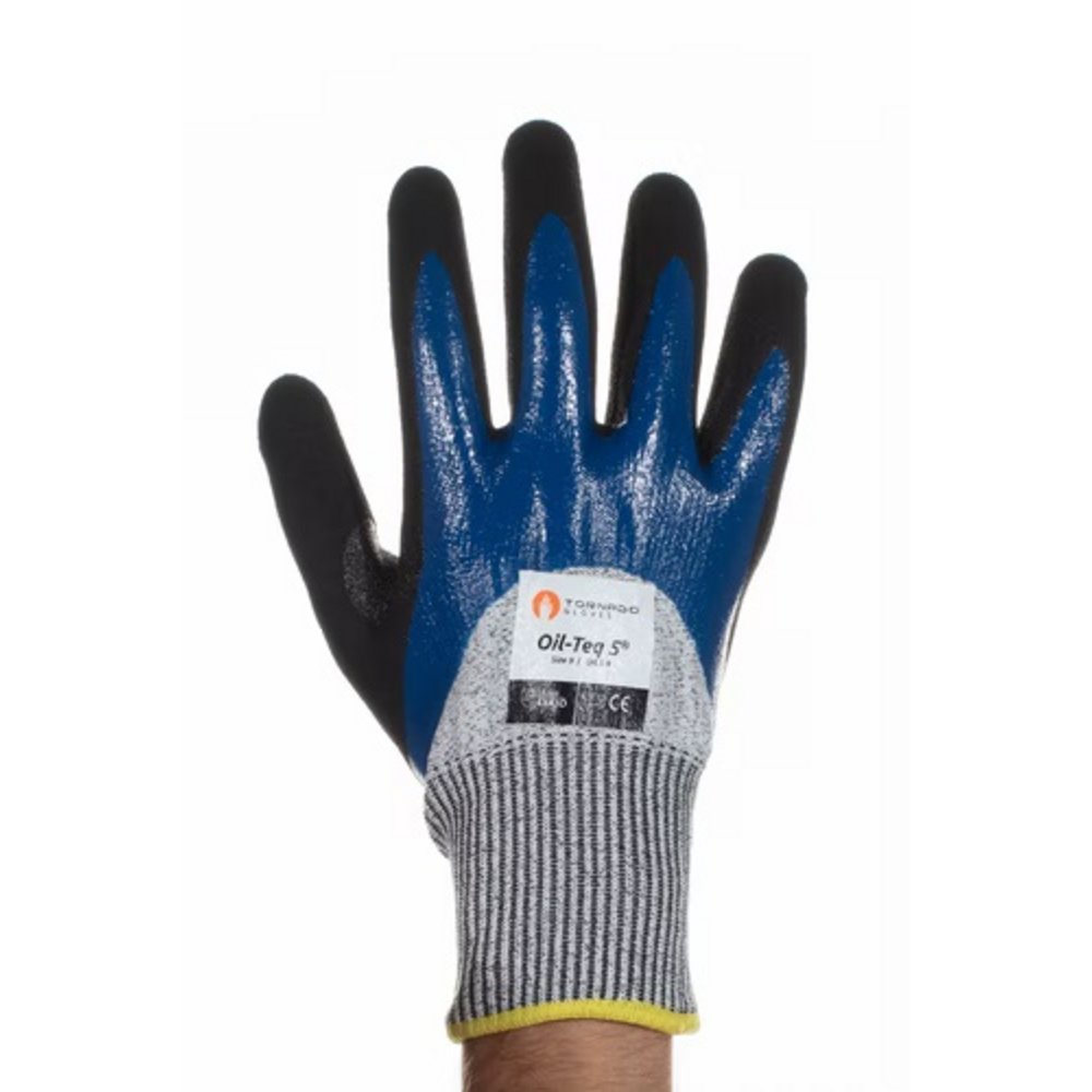 Oil-Teq 5 Seamless Glove, Size 8, Double Layer Bi-Polymer Coating ...