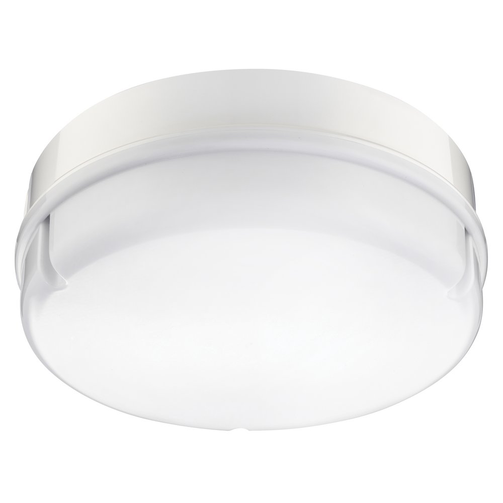 Bulkhead Round LED 14W 4000K 1200Lm White Body Opal Diffuser IP65 - EM3
