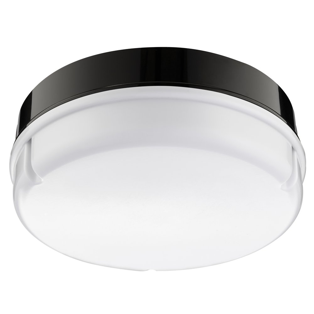 Bulkhead Round LED 14W 4000K 1200Lm Black Body Opal Diffuser IP65 - MWS