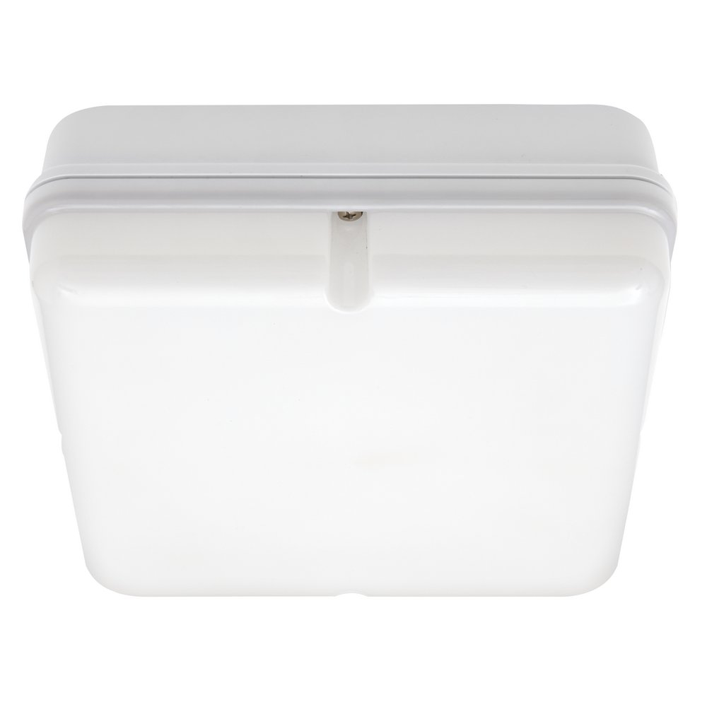 Bulkhead Square LED 14W 4000K 1200Lm White Body Opal Diffuser IP65 - MWS