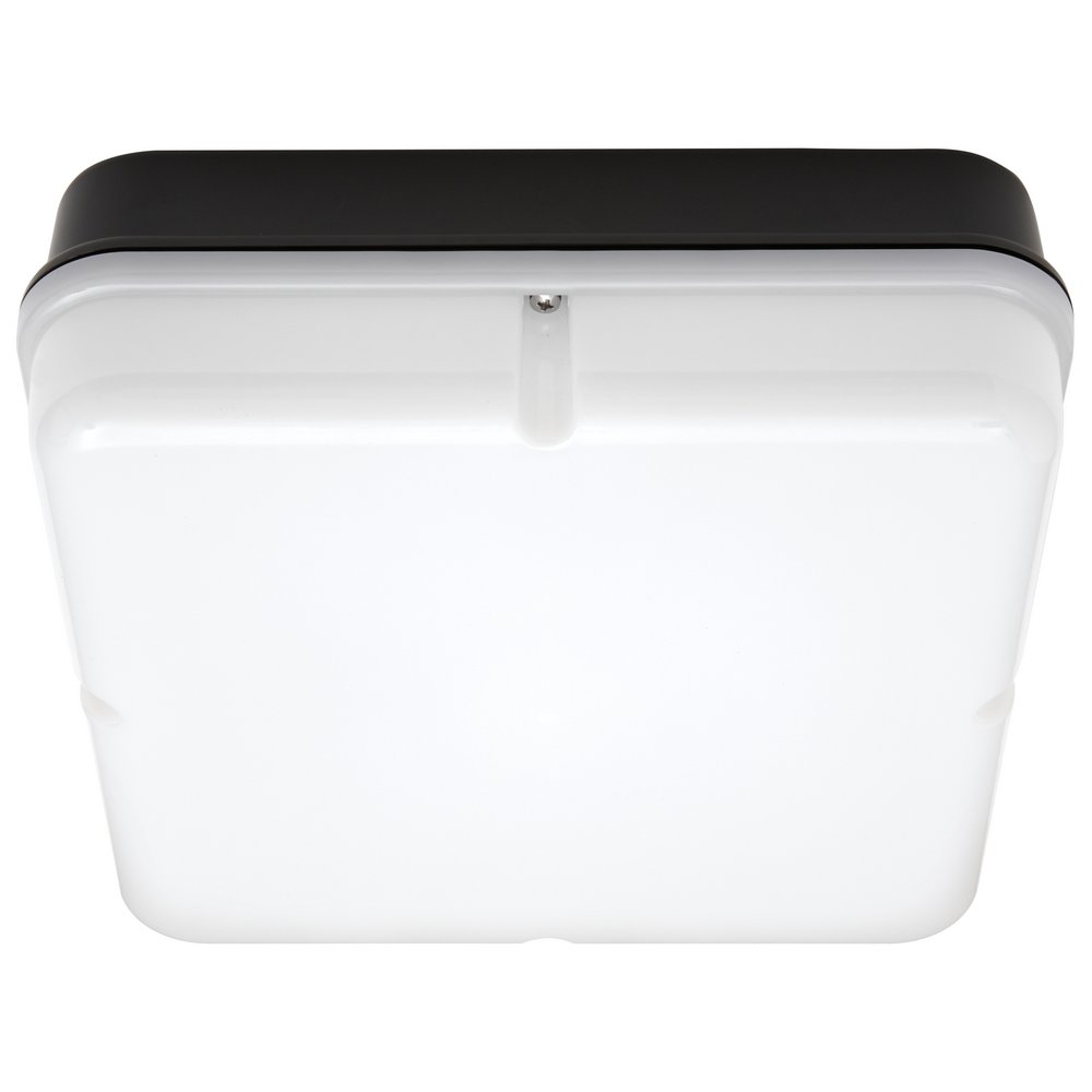 Bulkhead Square LED 14W 4000K 1200Lm Black Body Opal Diffuser IP65 - MWS