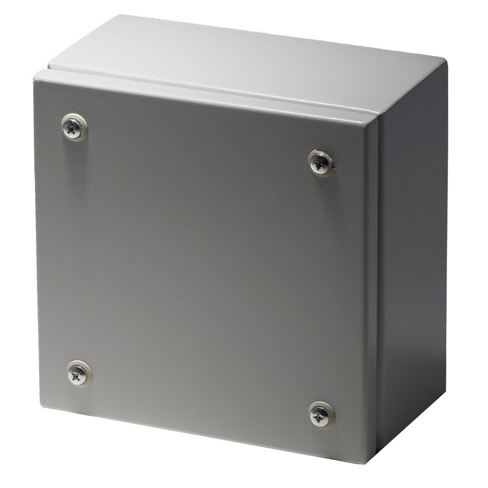 Steel Terminal Box with Backplate, 200mm x 200mm x 80mm, Grey, IP65