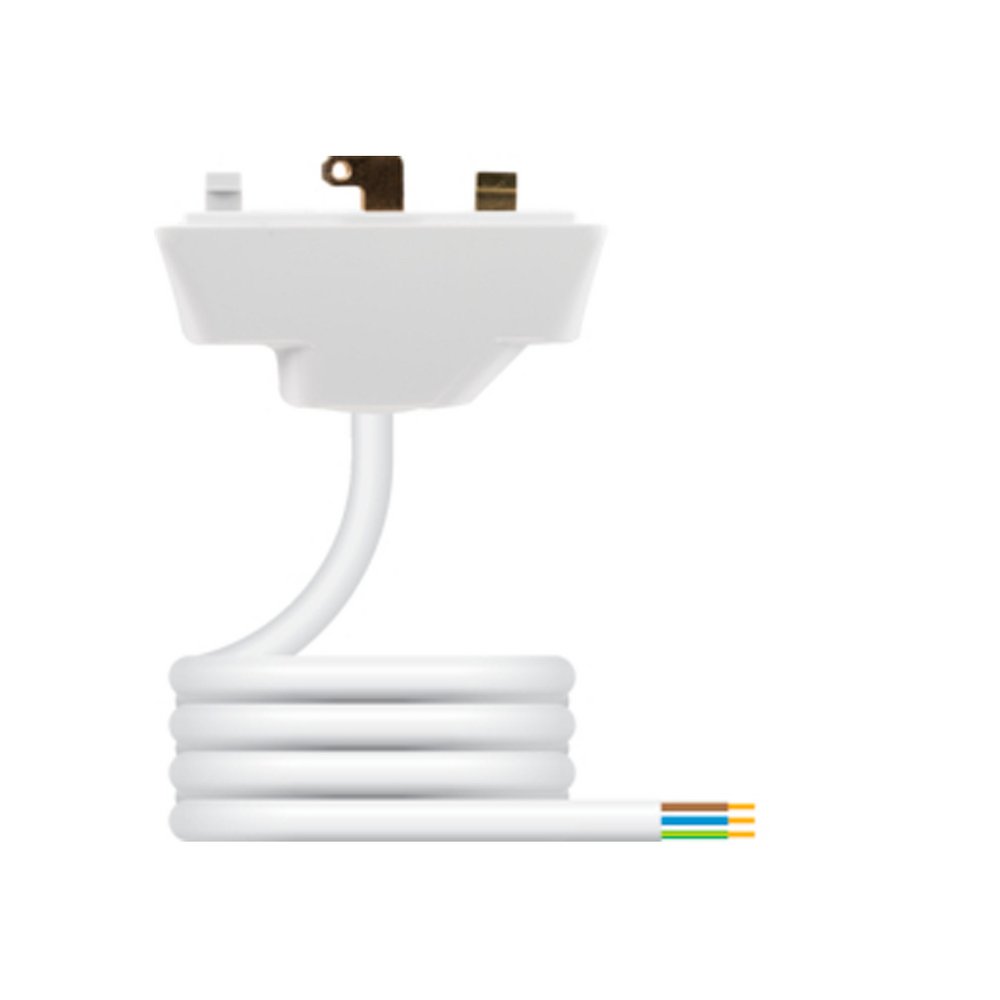 Klik 6A 3 Pin Pre-Wired Plug with 3m Cable - White