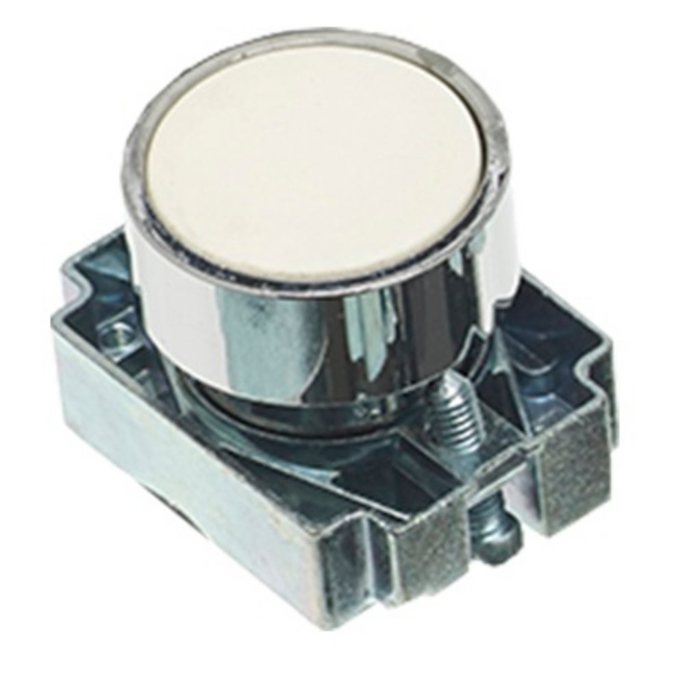 22.5mm Metal Flush Push Button Head with Collar, White, IP65
