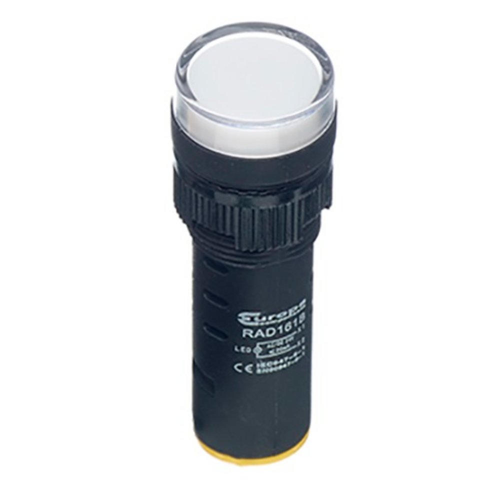 16mm LED Pilot Lamp, White, 24V AC/DC, IP65