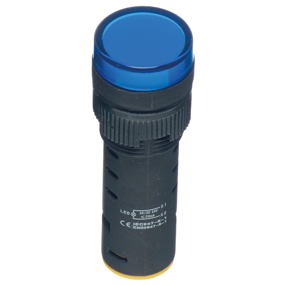 16mm LED Pilot Lamp (IP65) - Blue 230V AC