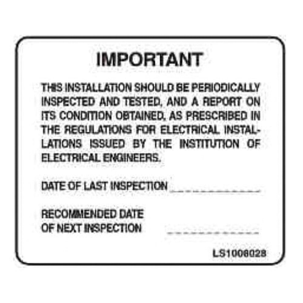 Periodic Inspection Label