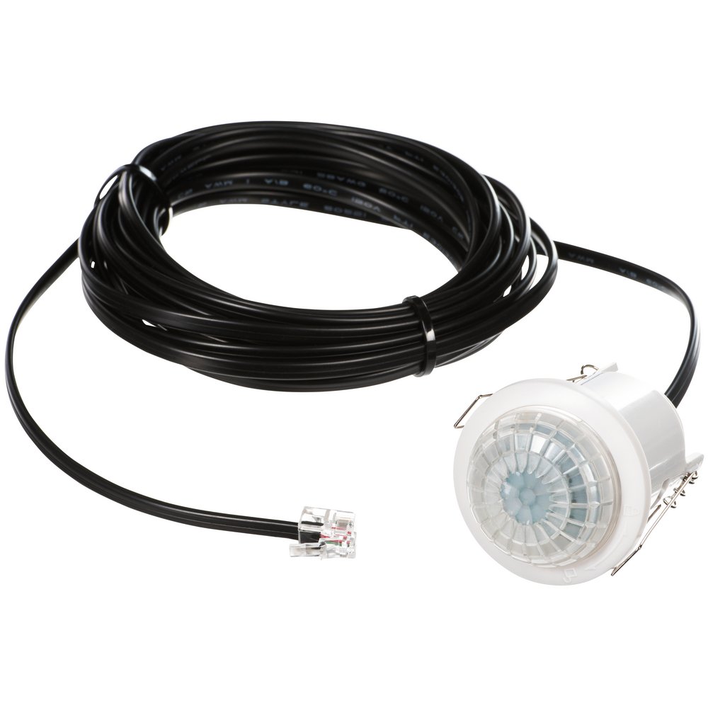 Flush Mount Linkable Mini PIR Slave Sensor, 360°, 8m, IP40, White