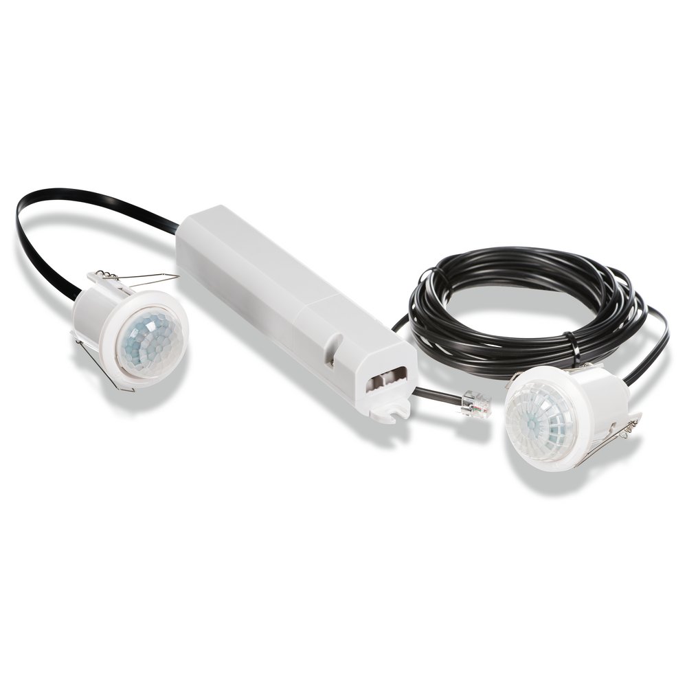 Flush Mount Linkable Mini PIR Sensor, 360°, 8m, White