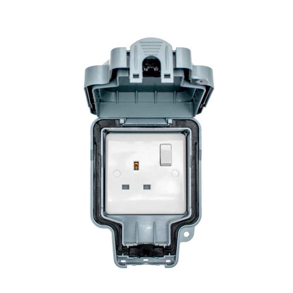 13A Switched Lockable Socket, 1 Gang, IP66