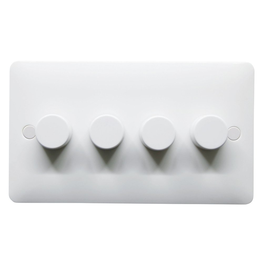 500W 4 Gang 2 Way Dimmer Switch White