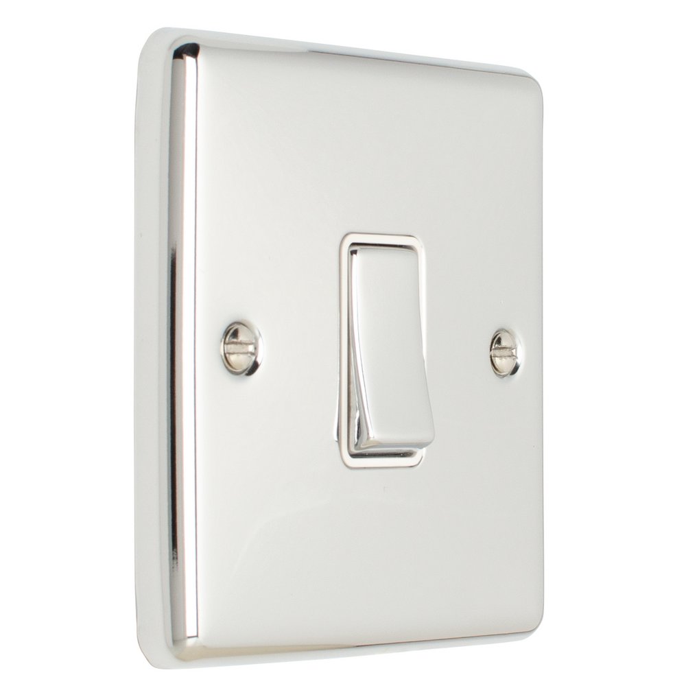 10A 1 Gang Intermediate Switch - Polished Chrome/White