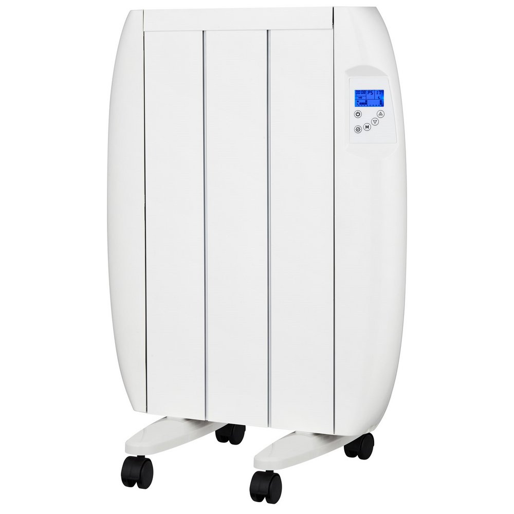 600W Aluminium Electric Panel Heater with 24/7 Timer, 470 x 110 x 580mm ...