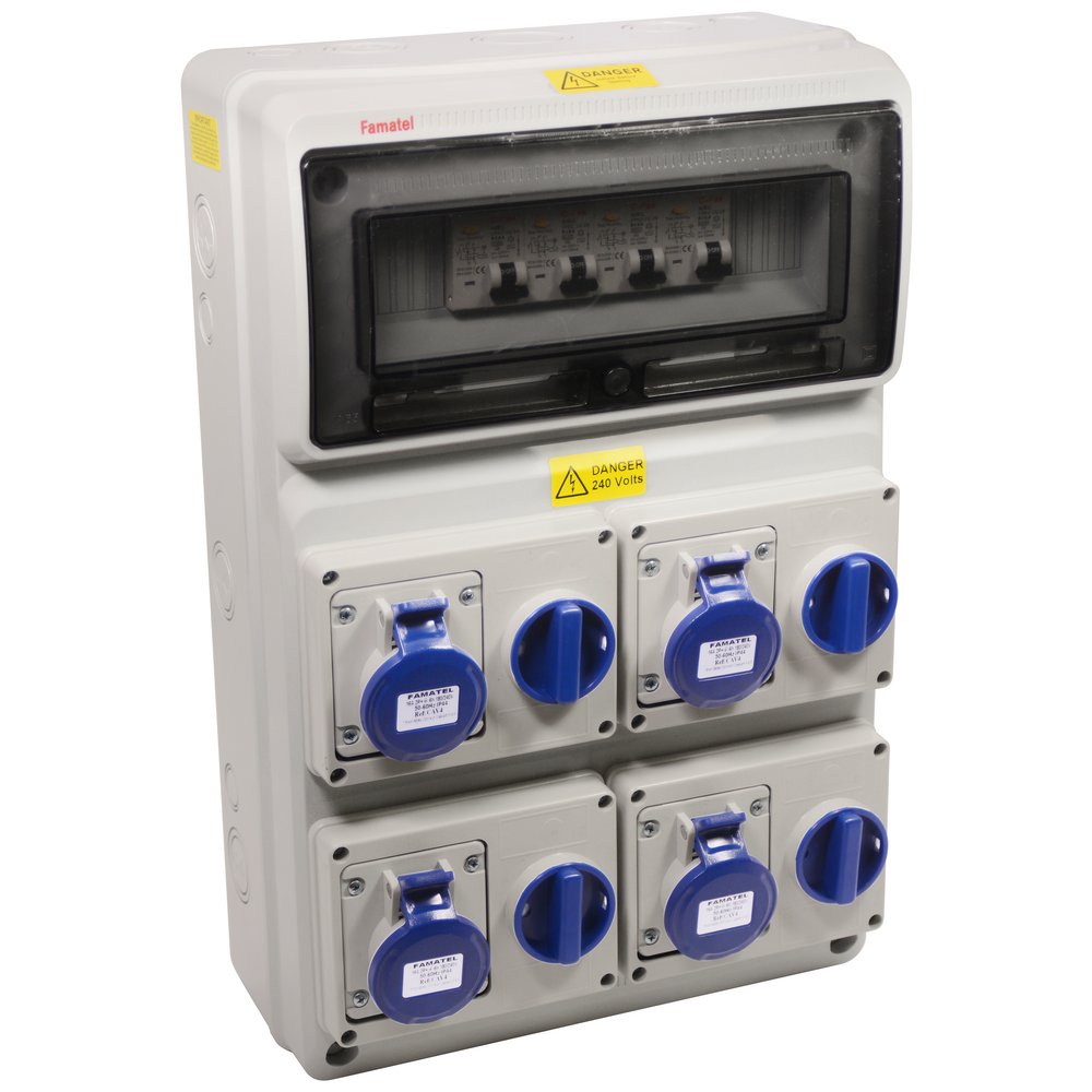 18th Edtion Caravan hook up 4 x 16a 3P outlet 4 x 16A RCBO 30ma DP 4 x ...
