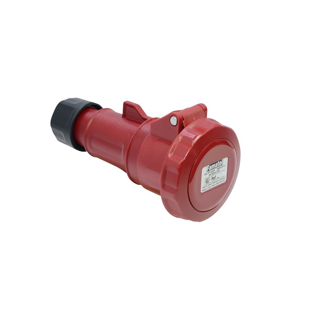 16A Industrial Connector, 415V, 3P+N+E, IP67, Red