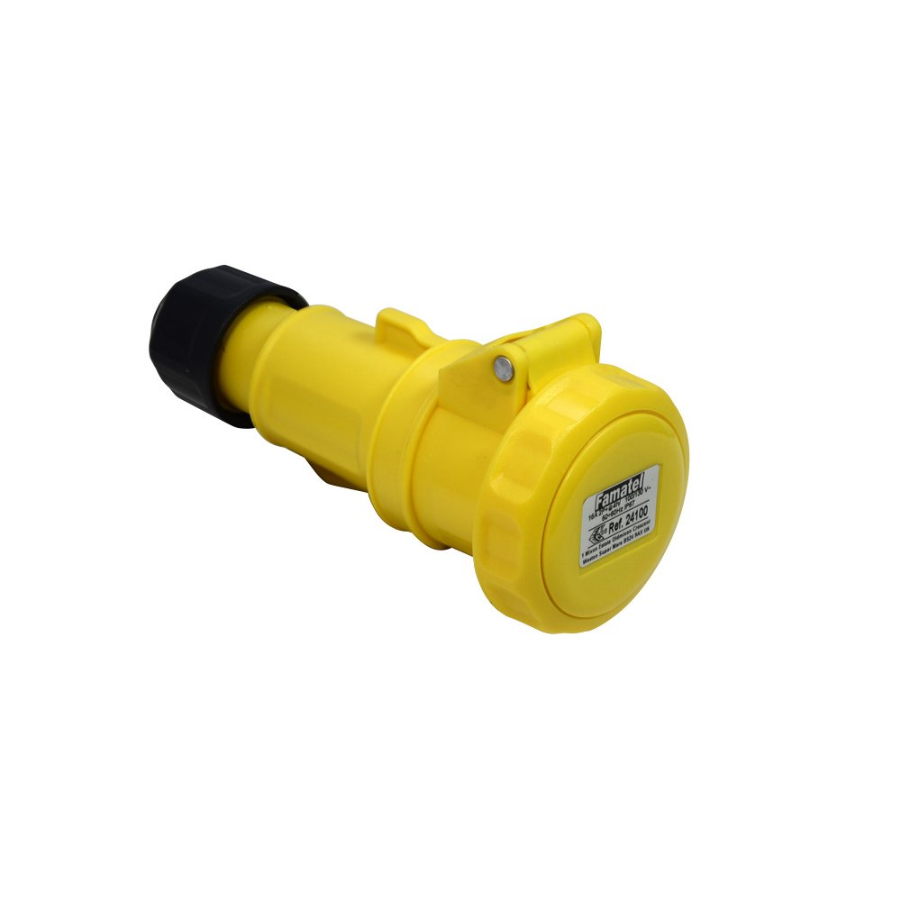 16A Industrial Connector, 110V, 2P+E, IP67, Yellow