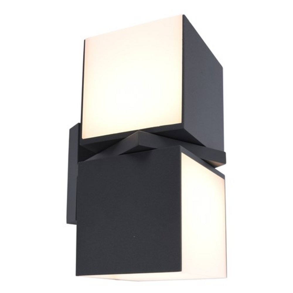 Cuba LED Wall Light, 24.4W, 1000lm, 3000K, Dark Grey, IP54