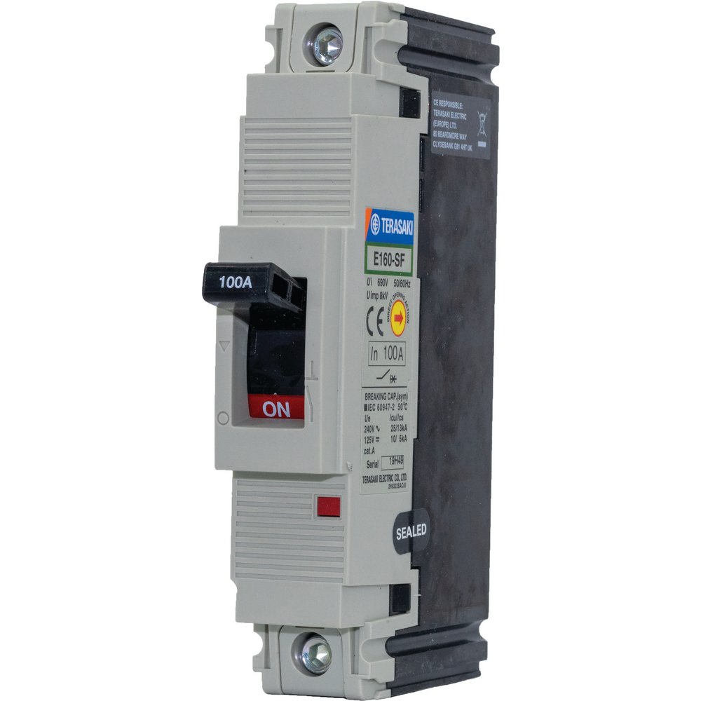 100A MCCB, 1 Pole, E160, Panel Mount, 25kA