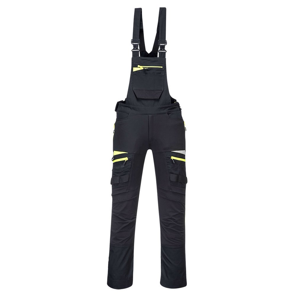 Work Bib and Brace, Polyester, Black, Medium