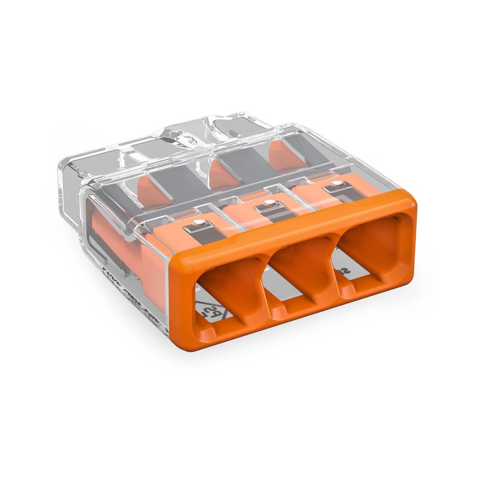 3 Way Compact Splicing Connector, 4mm², Orange