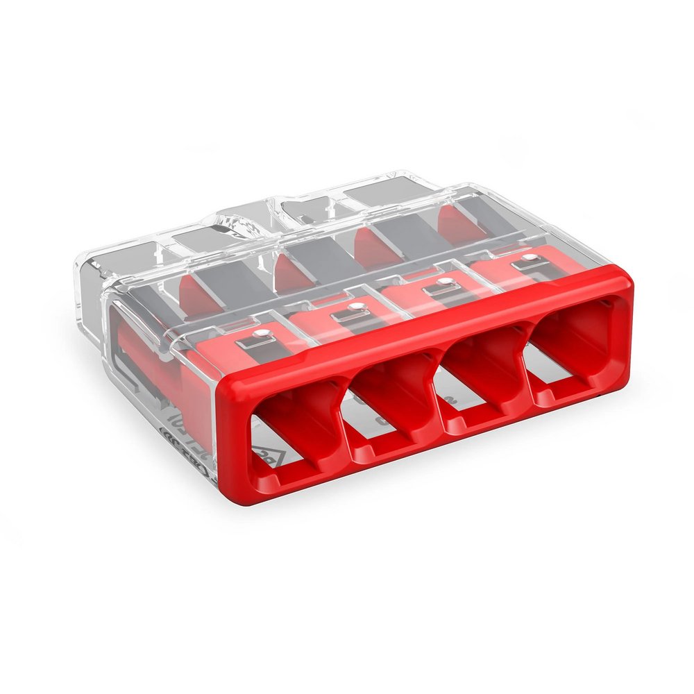 4 Way Compact Splicing Connector, 4mm², Red