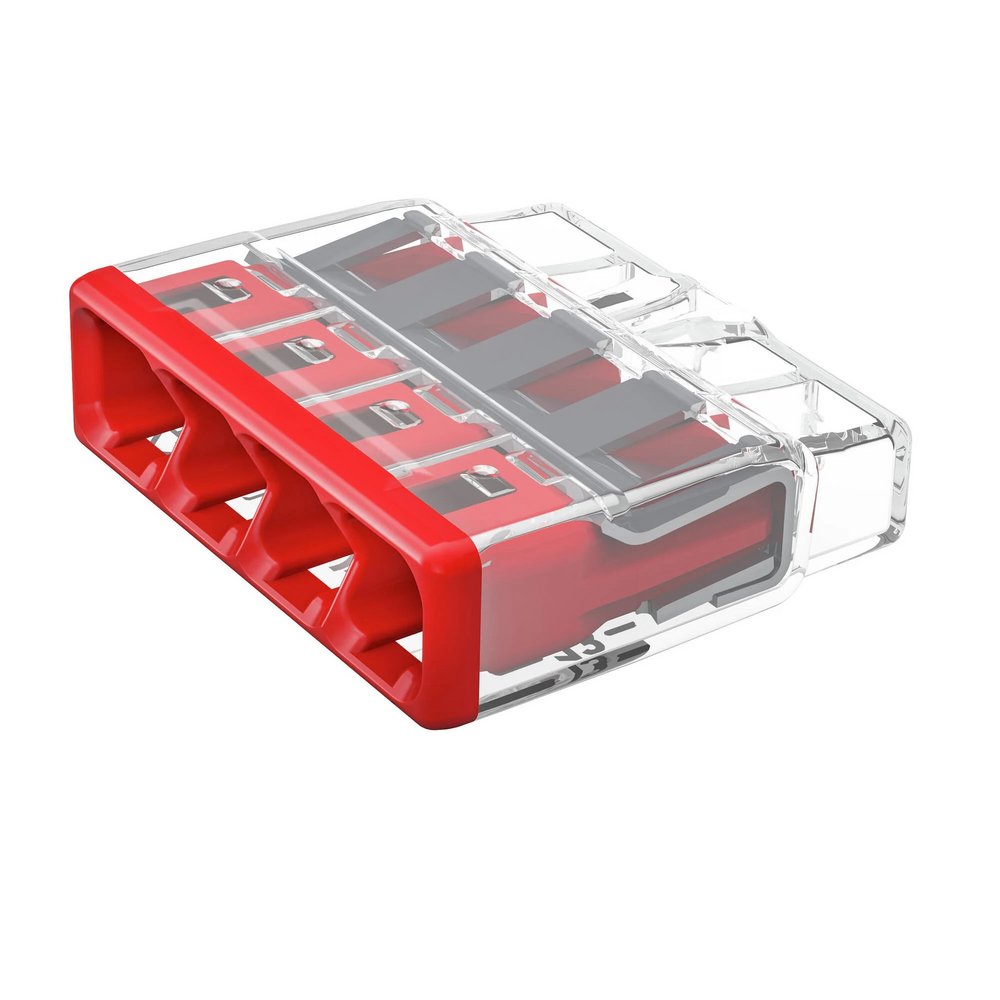 4 Way Compact Splicing Connector, 4mm², Red