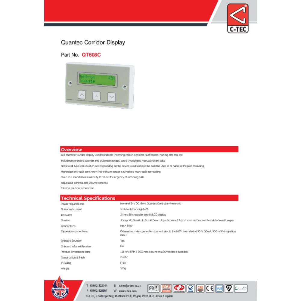 Quantec Corridor Display with Controls