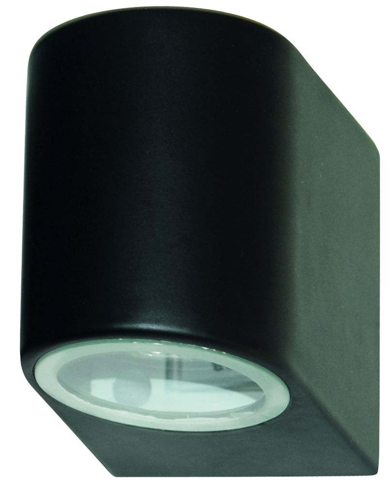 IP44 GU10 Black LED Outdoor Light with Fixed Glass Lens
