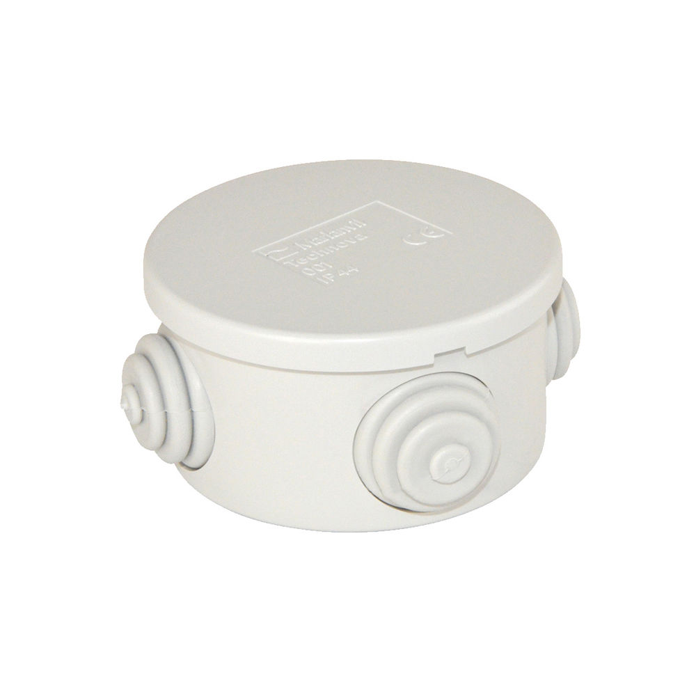 Adaptable Round Box IP44 65 x 40mm (DIA x D) c/w Stepped Glands