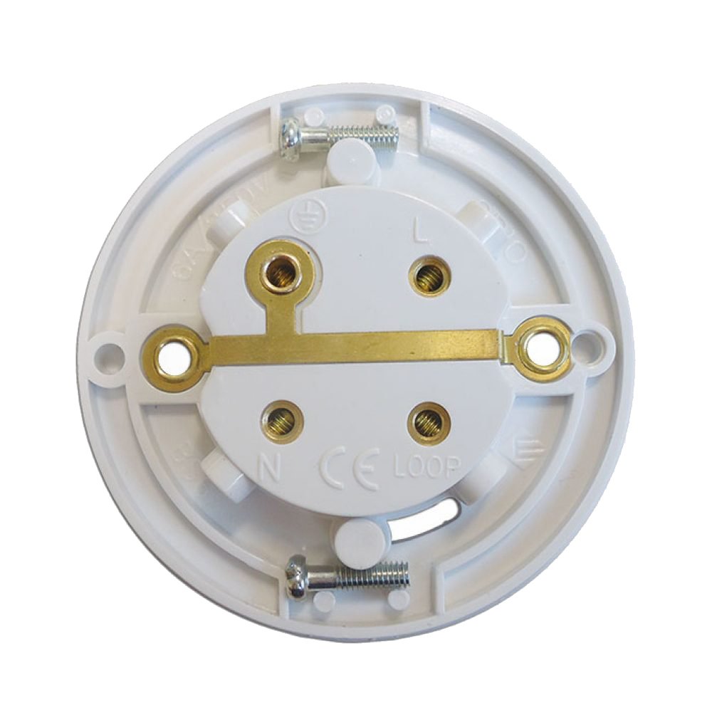 Pre-Wired Plug In Ceiling Rose, 6A, White