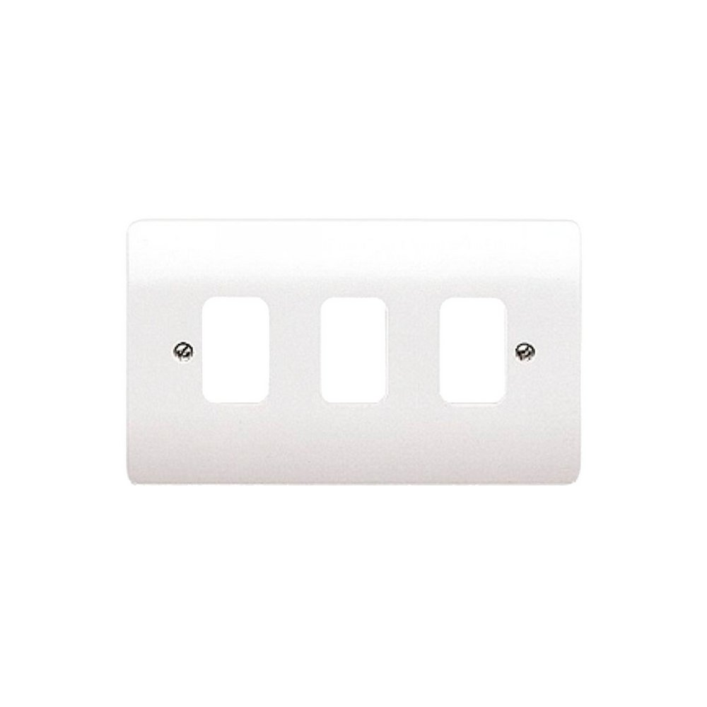 Logic Grid Plus 3 Module Front Plate - White