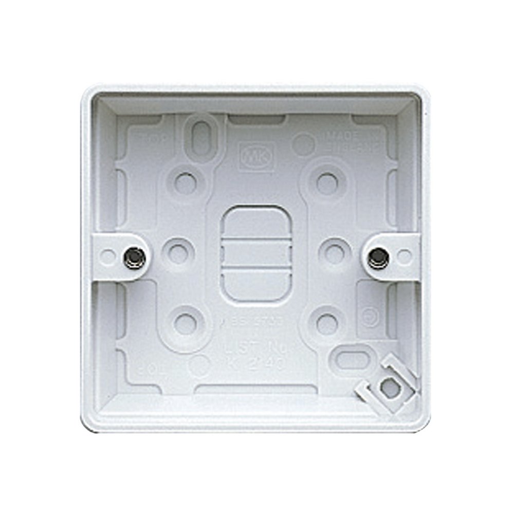 30mm 1 Gang Surface Box - White