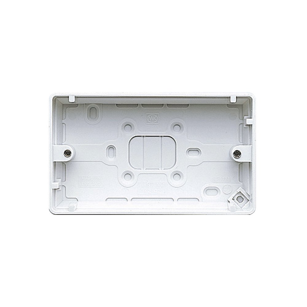 30mm 2 Gang Surface Box - White