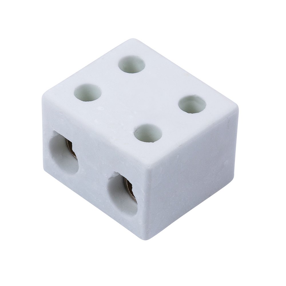 30A 2 Pole Porcelain Connector Block (Sold in 1's)