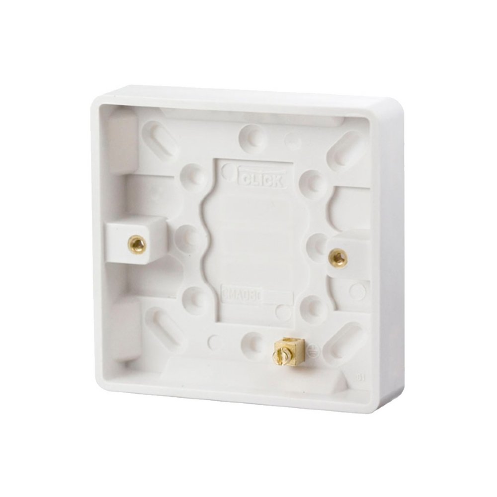 Click Mode 1 Gang 16mm Pattress Back Box White