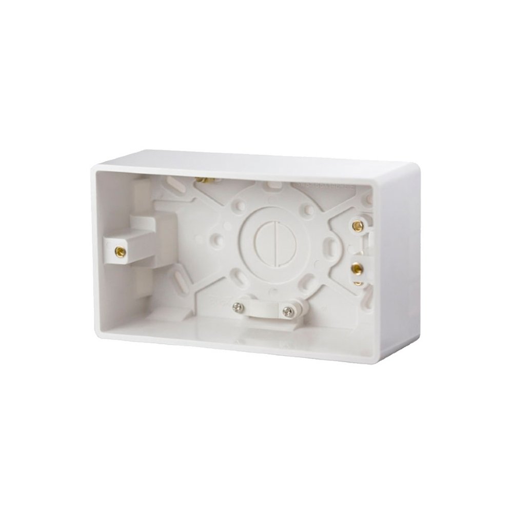Click Mode 2 Gang 47mm Pattress Back Box White