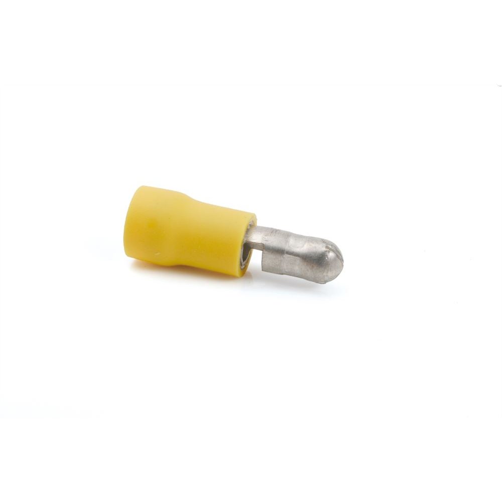 Insulated Male Bullet Receptacle Terminal, 4mm² - 6mm², 4mm, Yellow ...