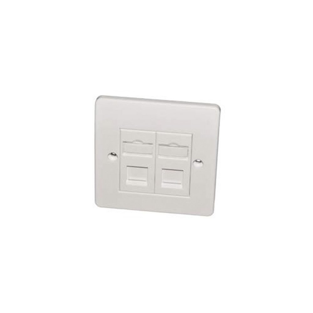 2Gang 4 Module Office Faceplate White