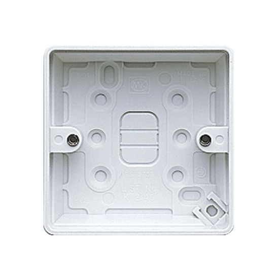 30mm 1 Gang Surface Box - White